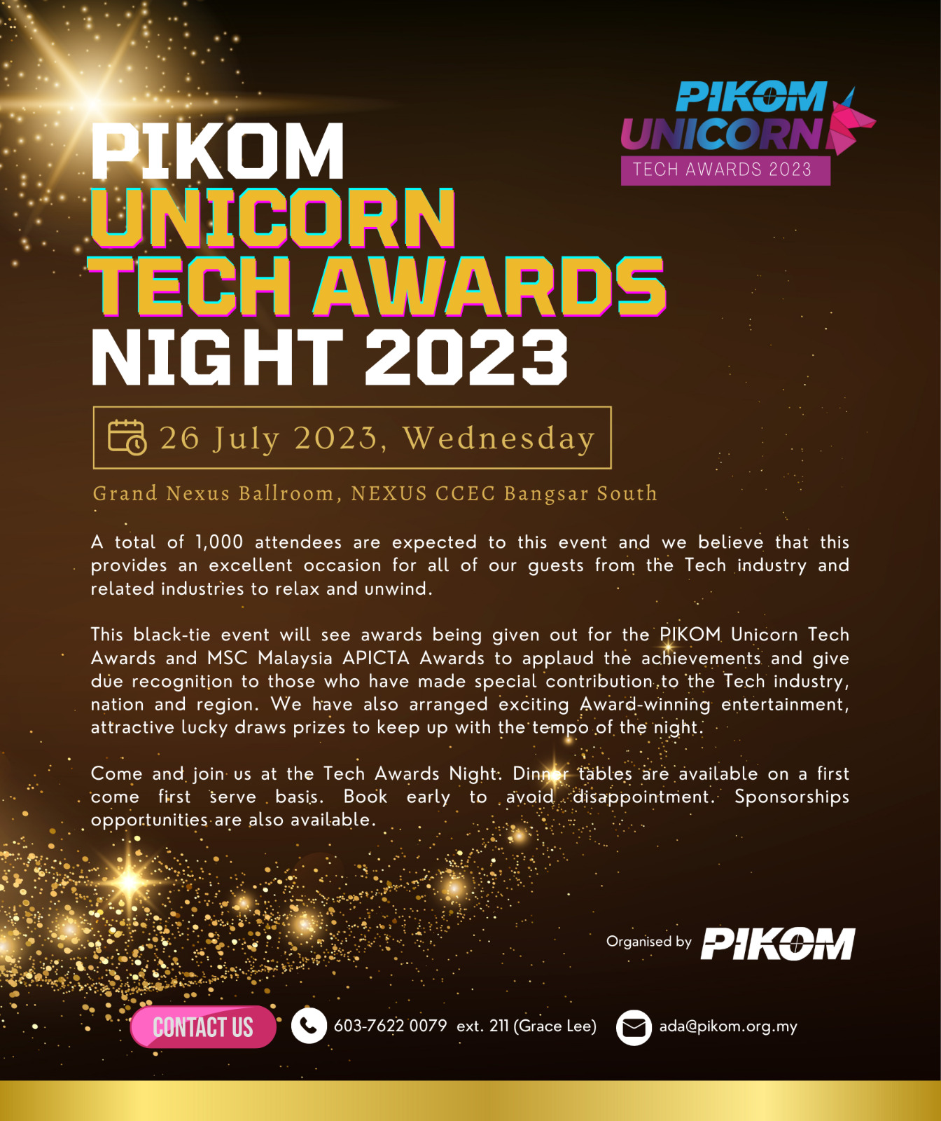 PIKOM Unicorn Tech Awards Night 2023 - Book Your Table & Sponsor ...